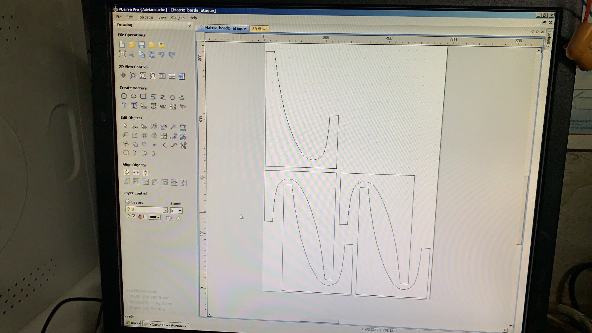 Matriz de borde de ataque. - Fácil MS 1/3 Avión Experimental Argentino